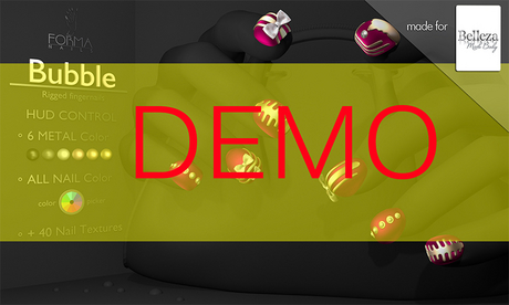 Second Life Marketplace - [FORMANAILS] NAILS for Belleza - BUBBLE - DEMO